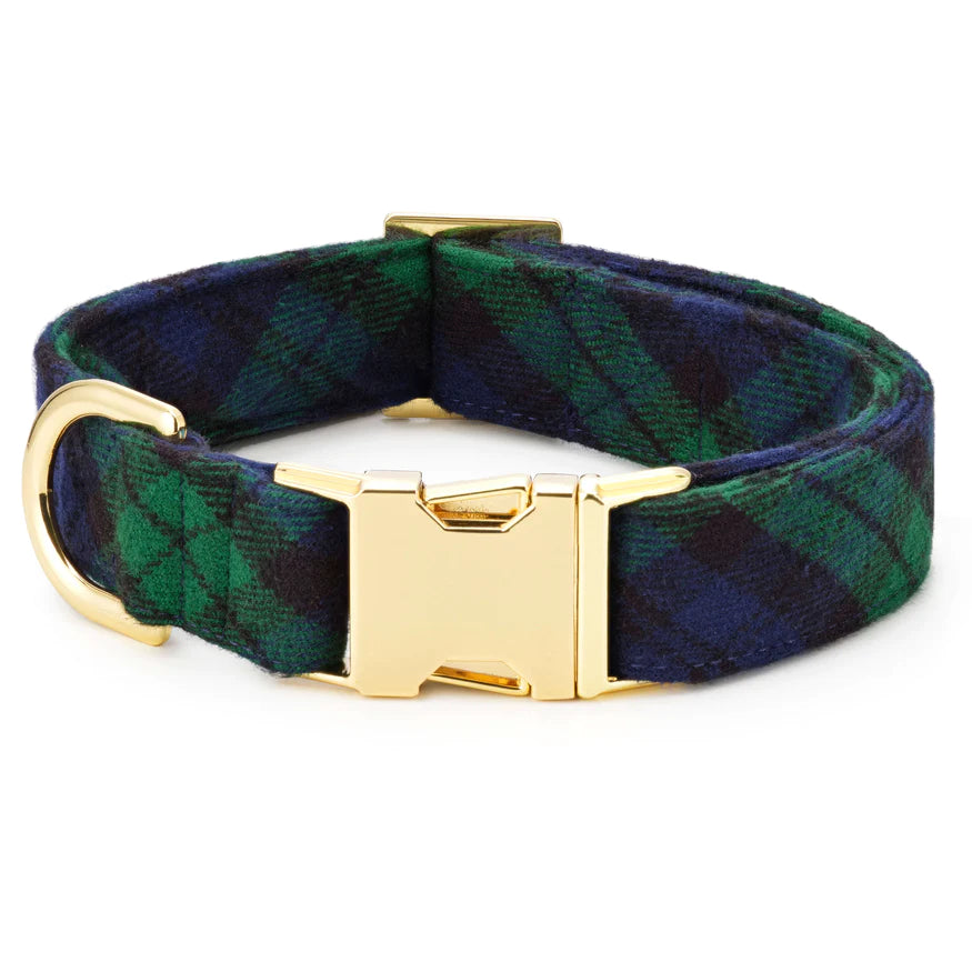 The Foggy Dog Collar - Black Watch Plaid | The Dog Shop